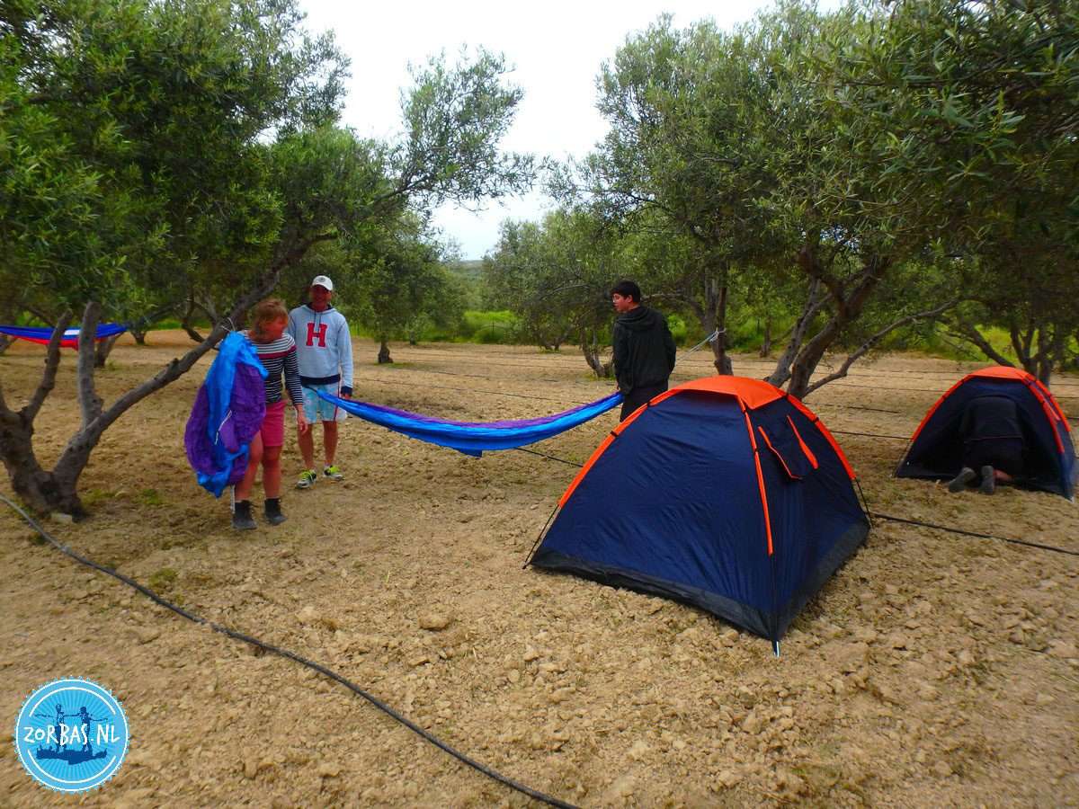 Camping in an olive grove on Crete